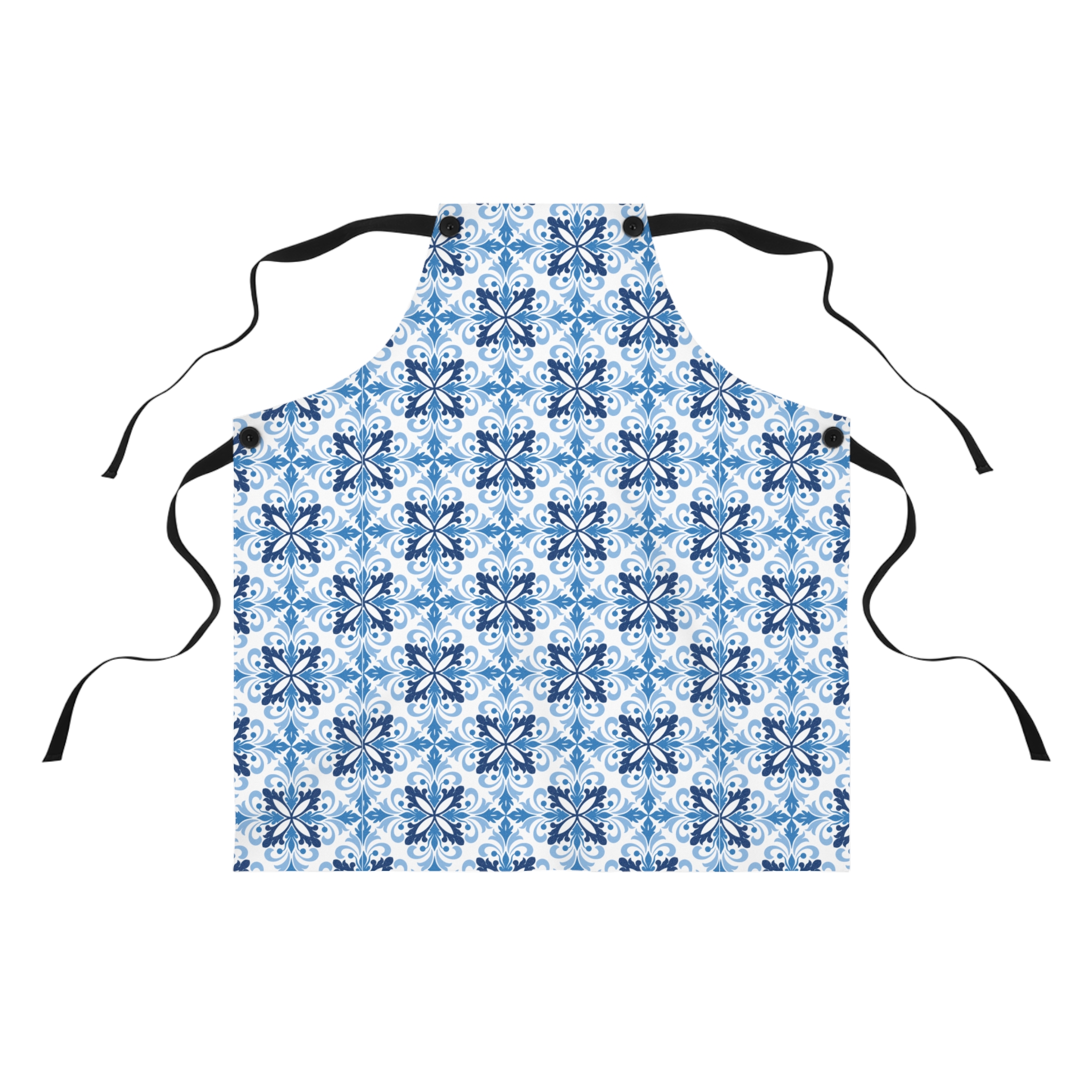 BellaStoria | Blue Tile Pattern Apron - Gusto Italiano Journey
